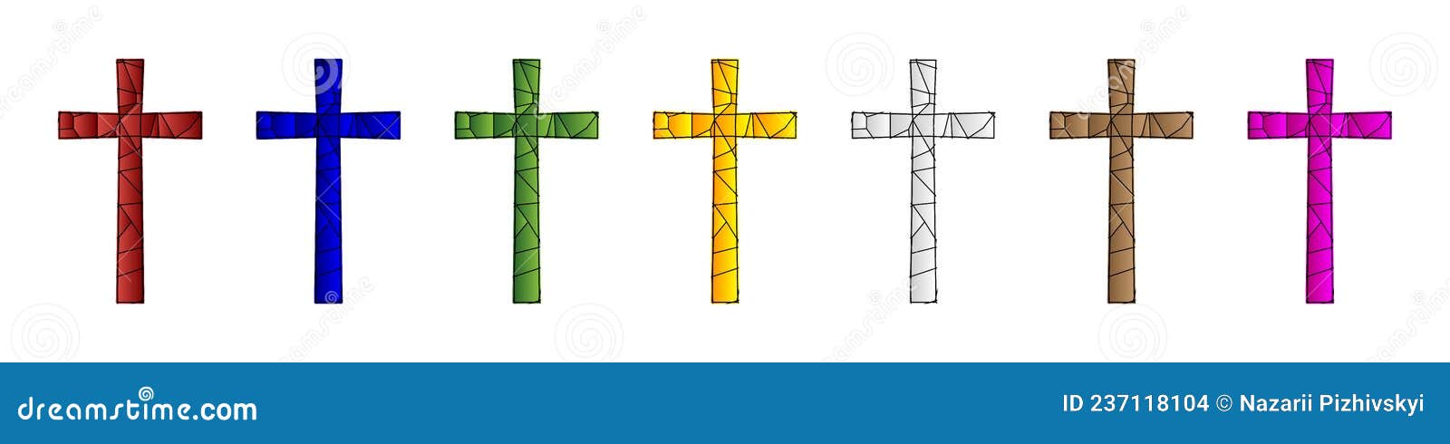 Cross in different colors stock vector. Illustration of good - 237118104
