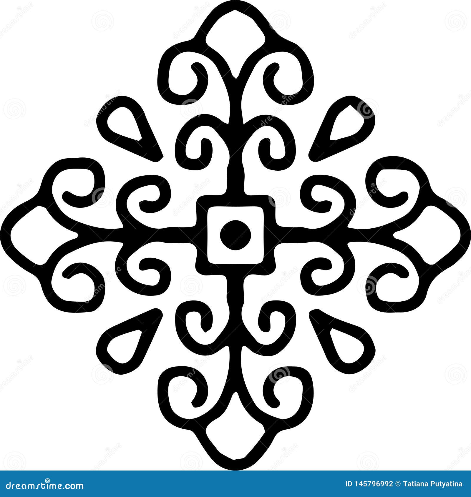 Cross Doodle Black and White Stock Illustration - Illustration of ...