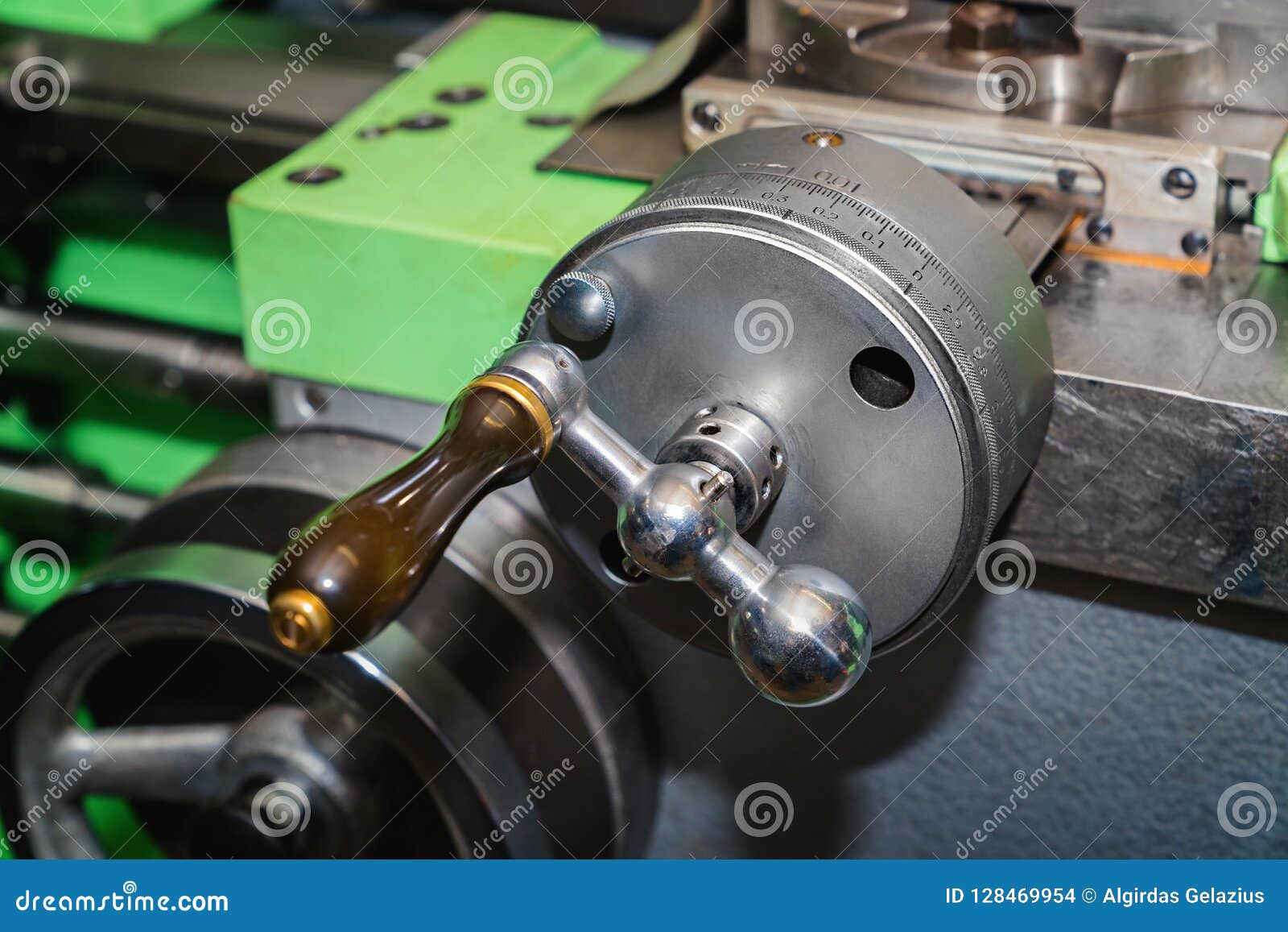 Cross Feed Handwheel of Lathe Machine Stock Photo - Image of production ...