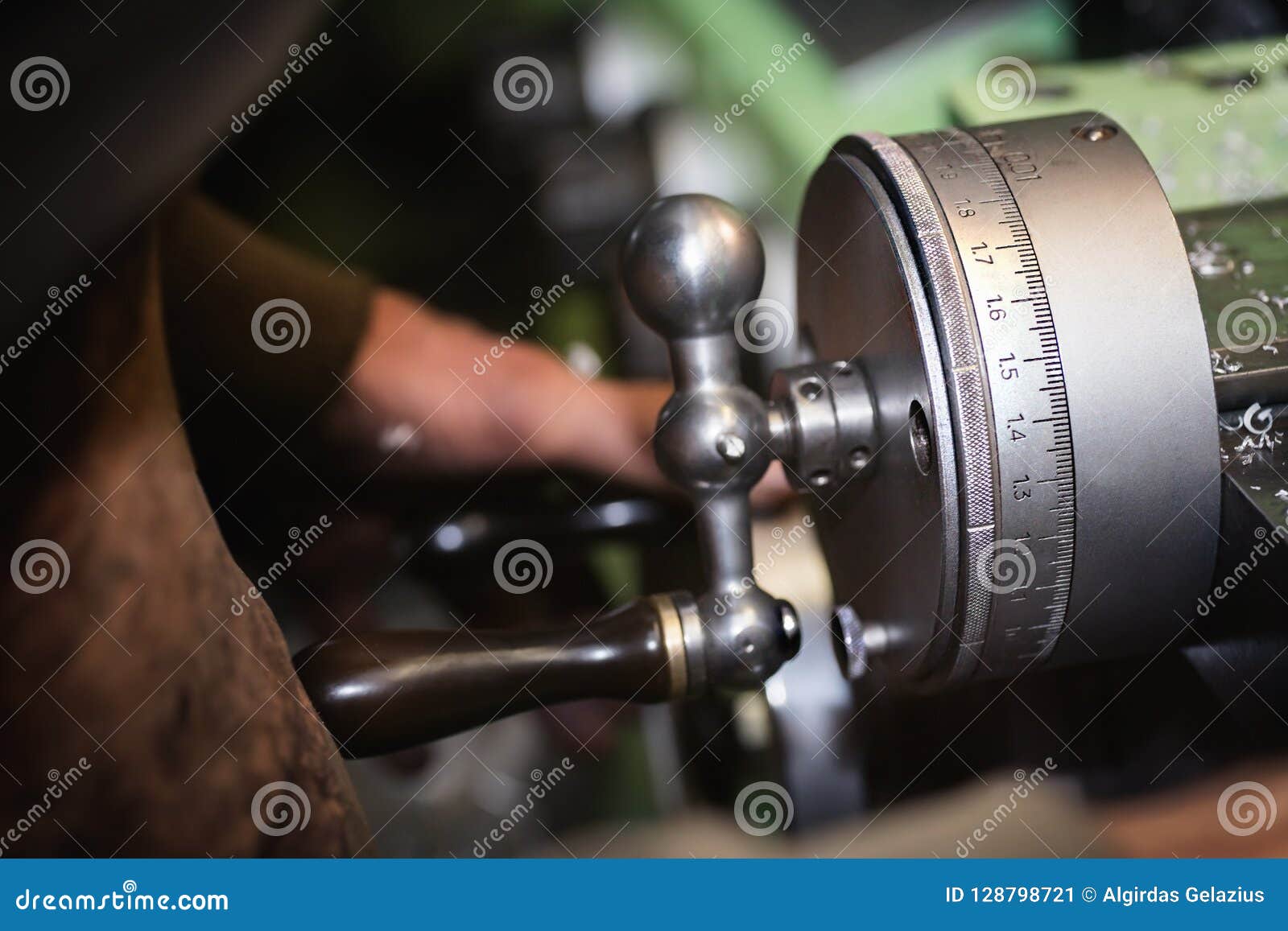 Cross Feed Handwheel of Lathe Machine Stock Image - Image of drilling ...
