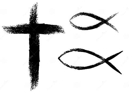 Cross and fish stock vector. Illustration of christianity - 38562293