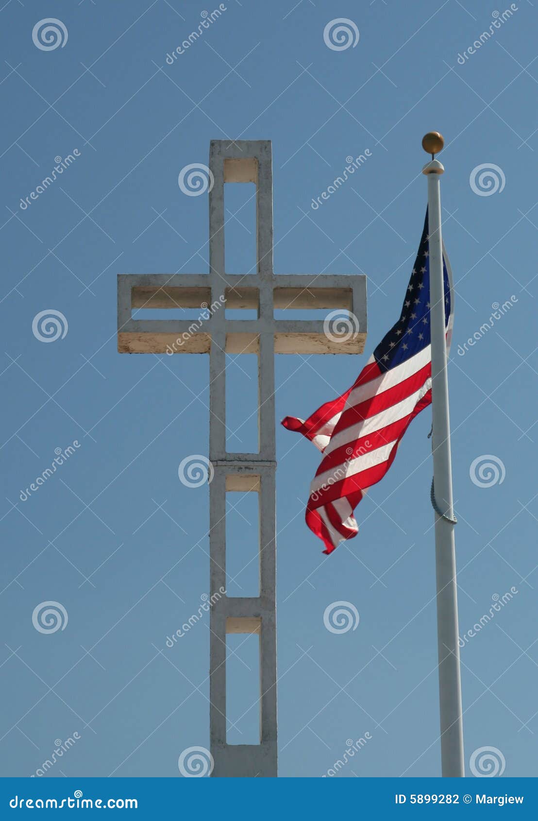 Cross and Flag stock photo. Image of commemorate, cross - 5899282