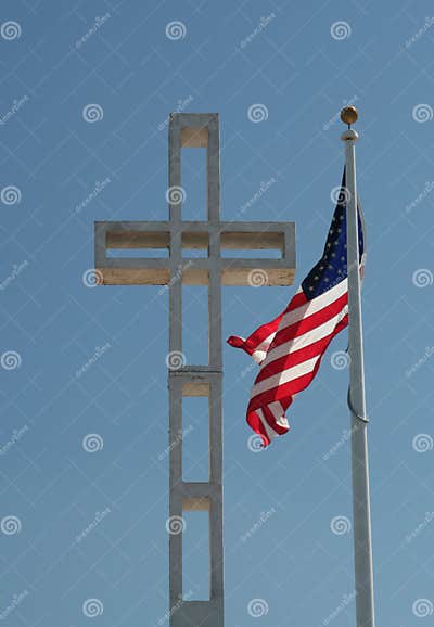 Cross and Flag stock photo. Image of commemorate, cross - 5899282