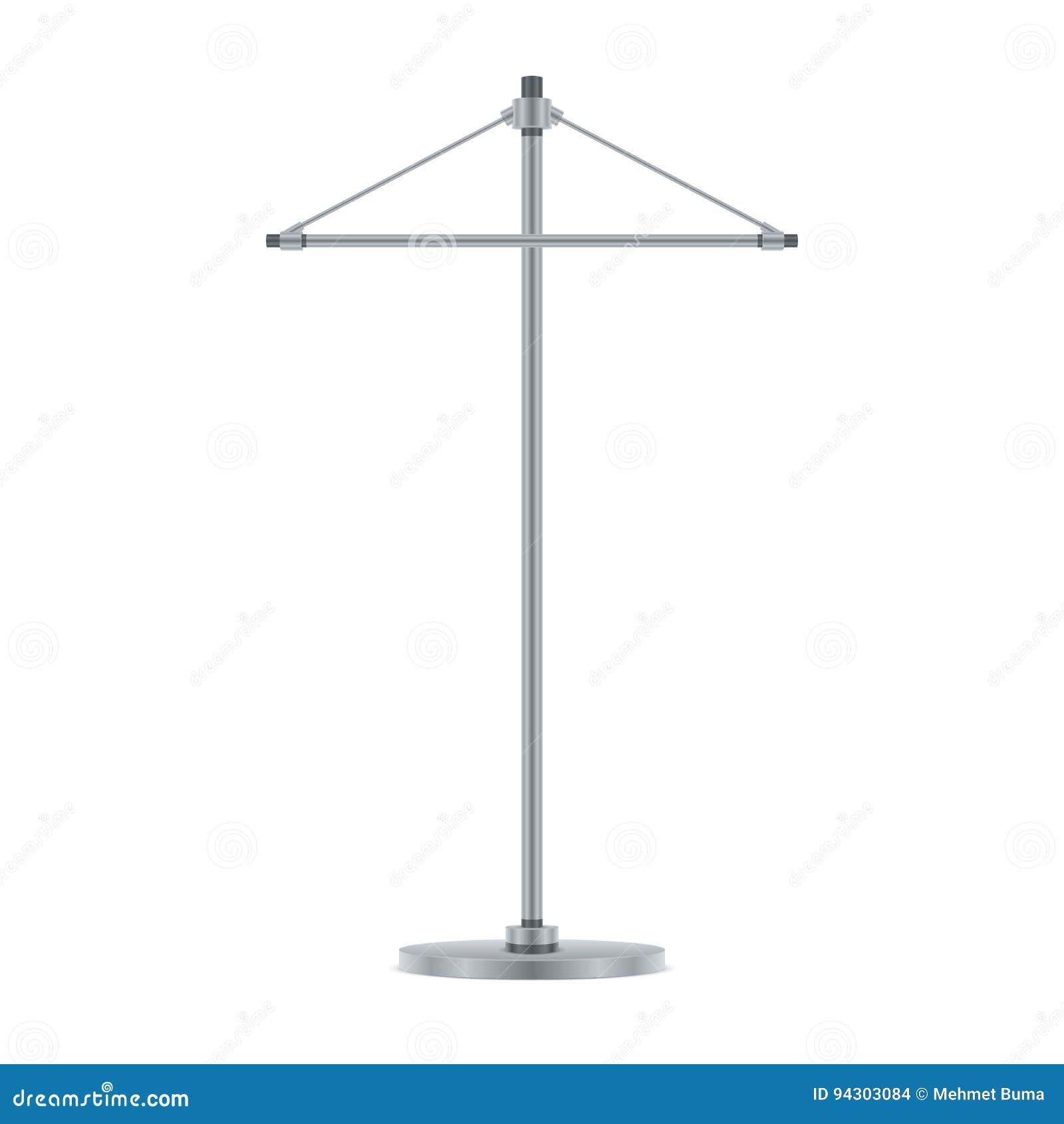 Cross Flag Pole, Metallic Bar, Isolated Vector Illustration Stock ...