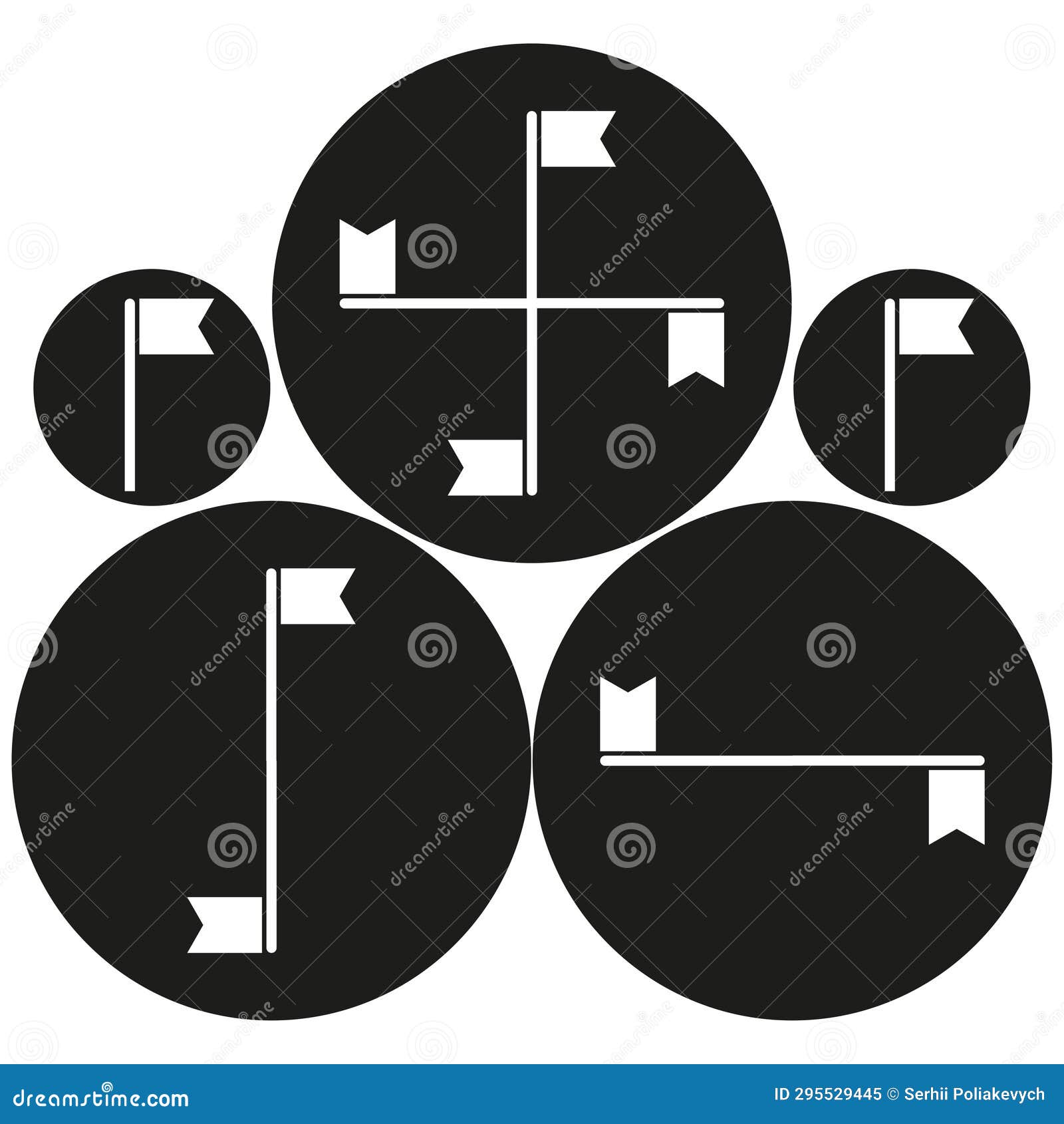 Cross Flags Icon. Different Flag Configurations. Vector Illustration ...