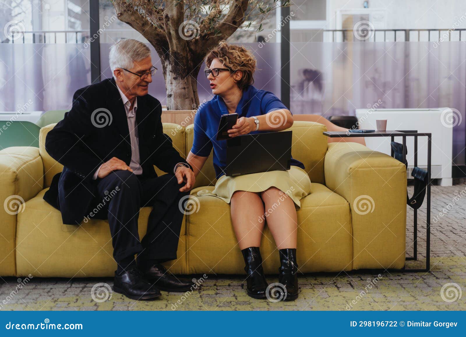 Cross Generational, Business Pros Work in a Modern Office. Collaborate ...