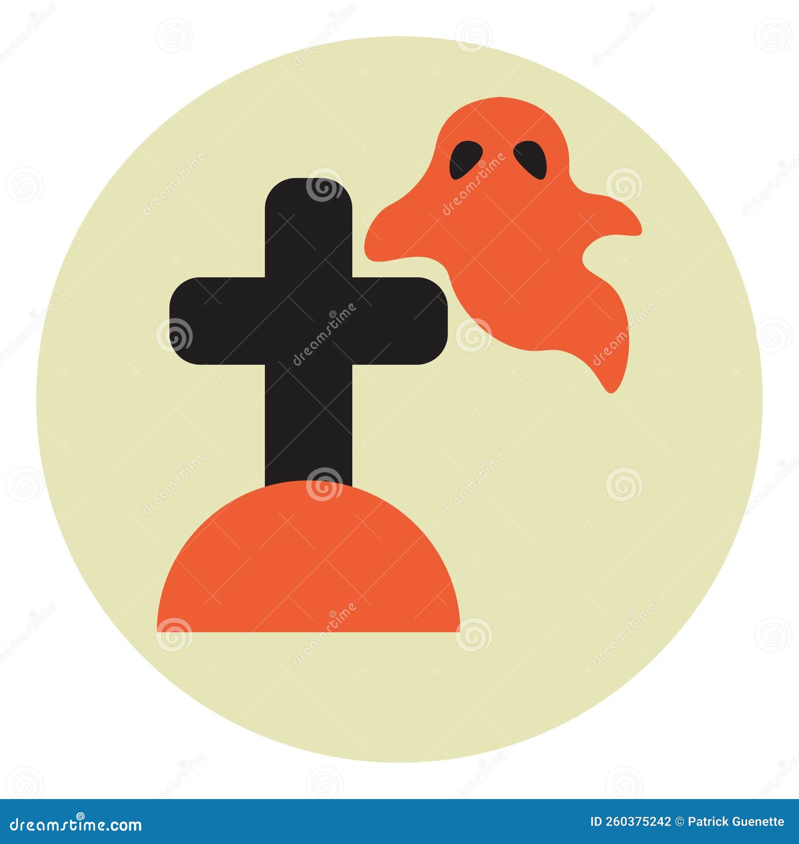 Cross and ghost, icon stock vector. Illustration of grave - 260375242