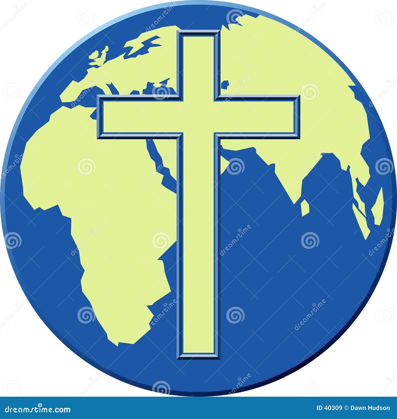 Cross Globe stock illustration. Illustration of religious - 40309