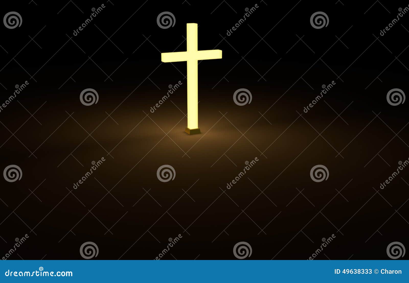 Cross Glow in the Dark Night Stock Illustration - Illustration of alone ...
