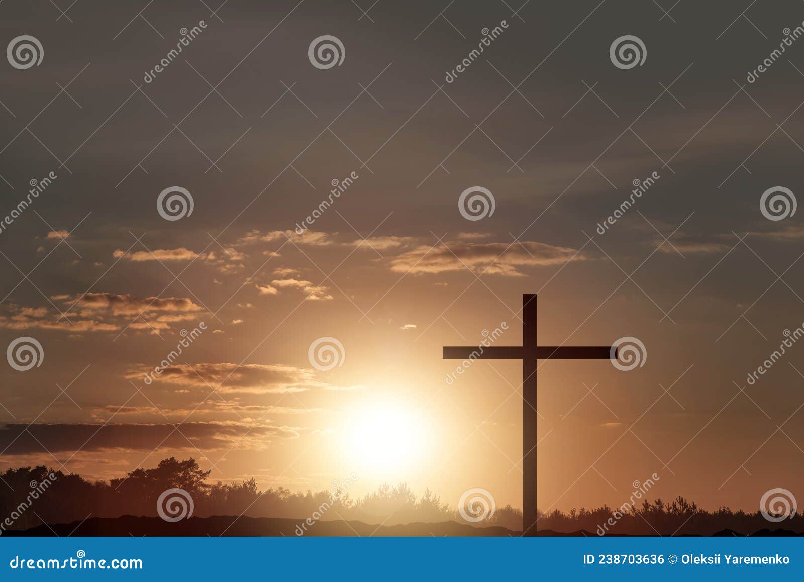 The Cross of God in the Rays of the Sun Stock Photo - Image of color ...