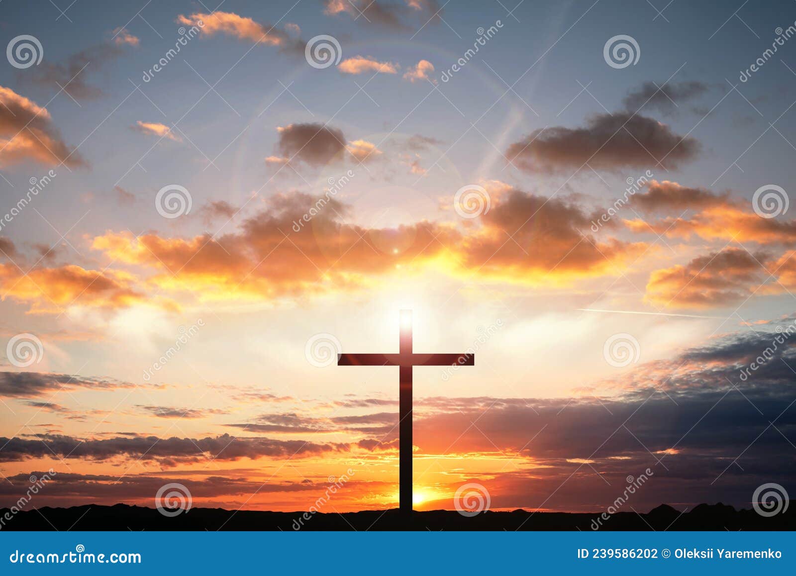 The Cross of God in the Rays of the Sun Stock Photo - Image of easter ...