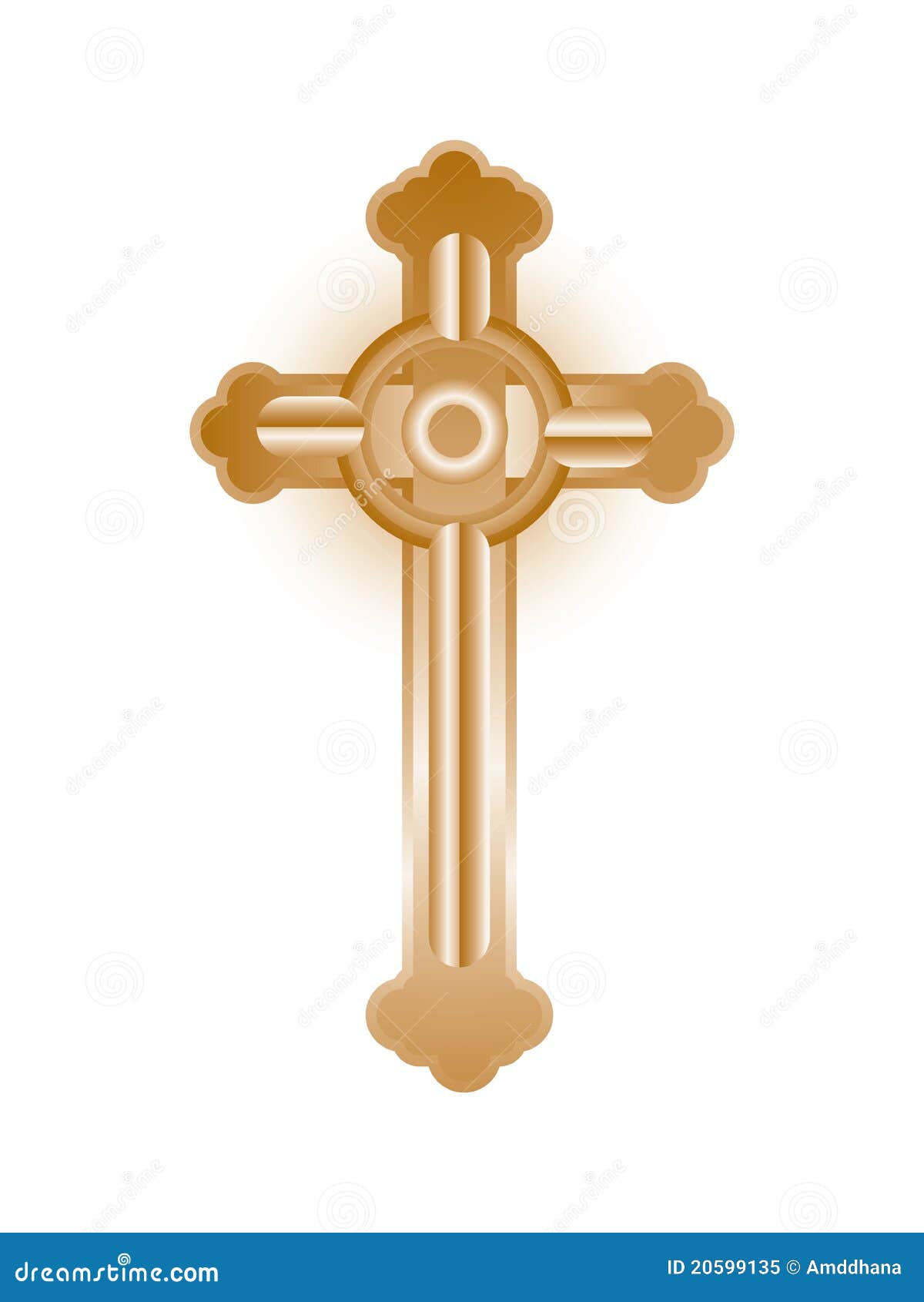 Cross gold stock vector. Illustration of symbolic, cross - 20599135