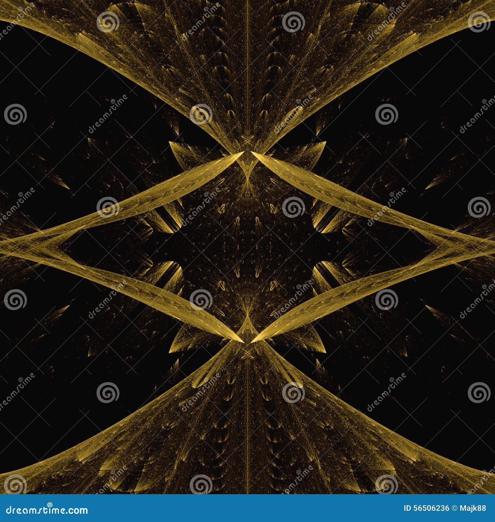 Cross Gold Fractal Concept with Black Shadow Stock Illustration ...