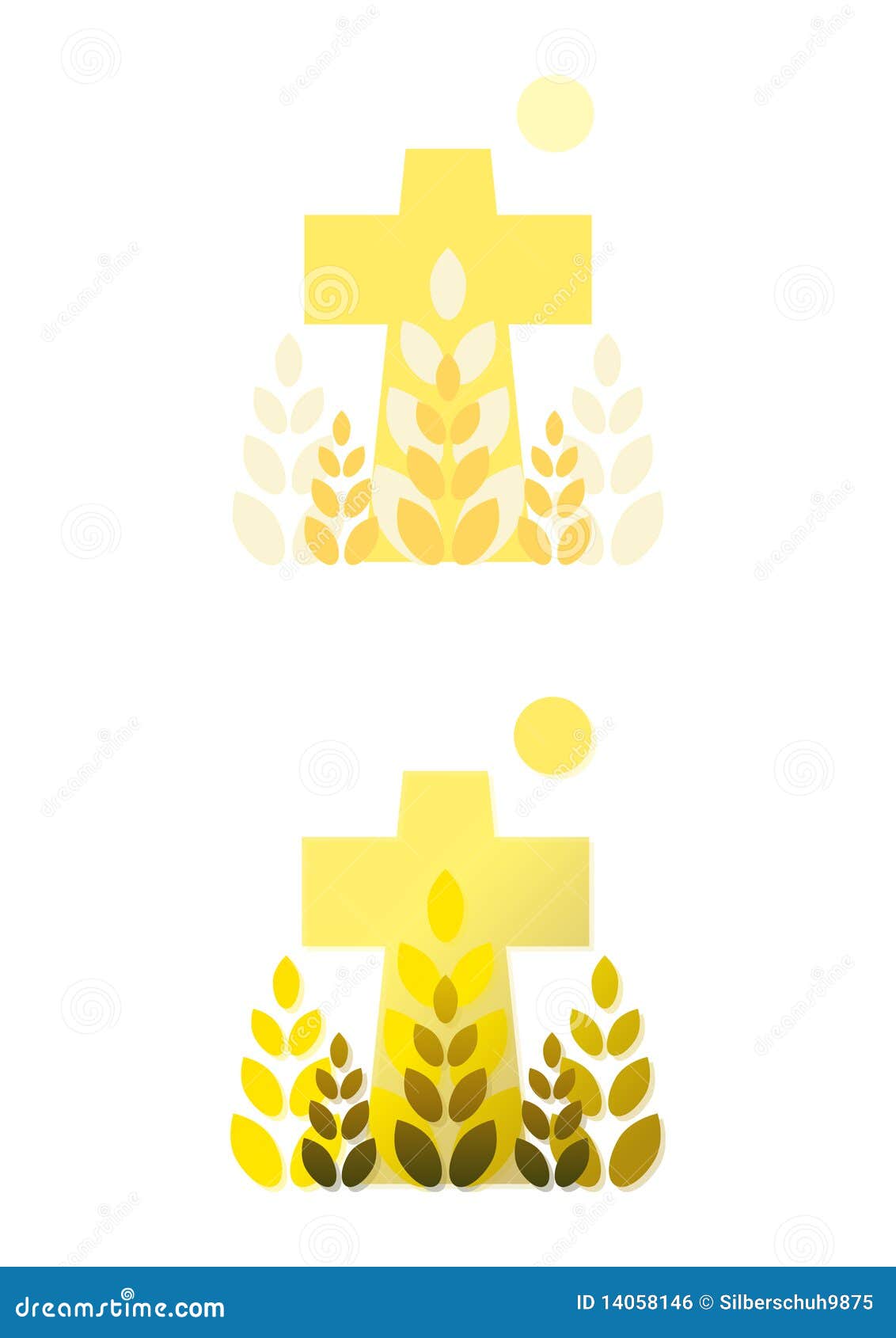 Cross, grain and sun stock vector. Illustration of holy - 14058146