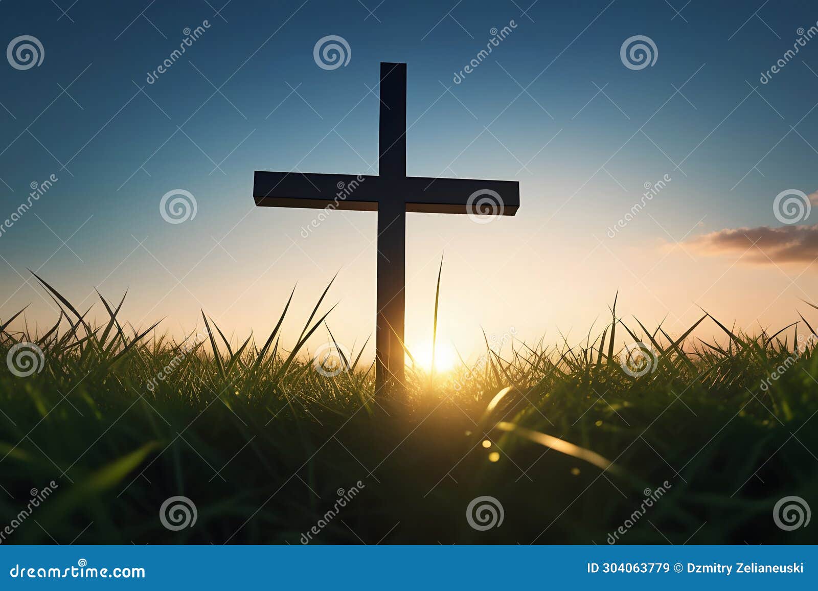 Cross in the Grass. Generative AI Stock Illustration - Illustration of ...