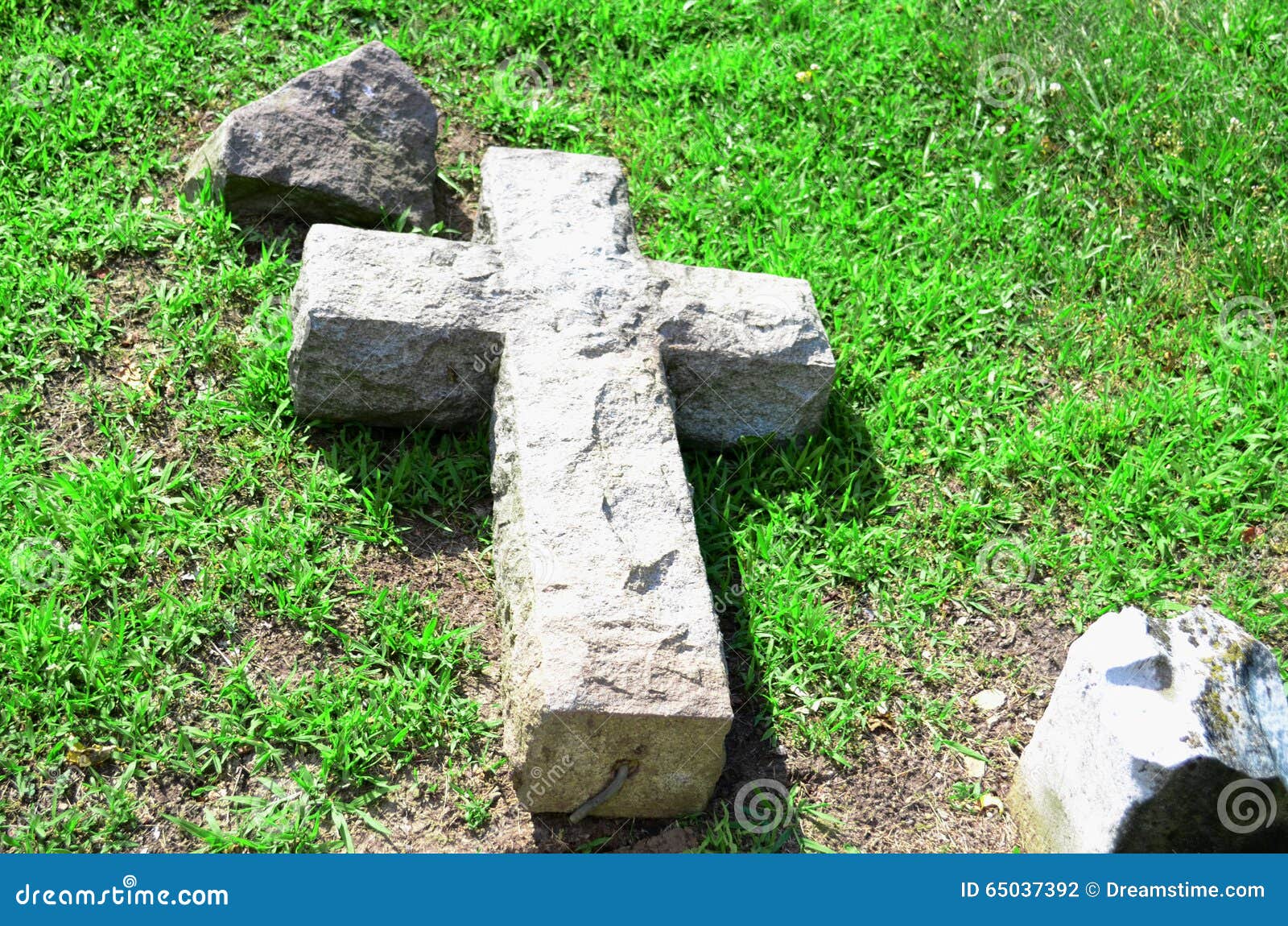 Cross in the Grass stock photo. Image of religious, crucifix - 65037392