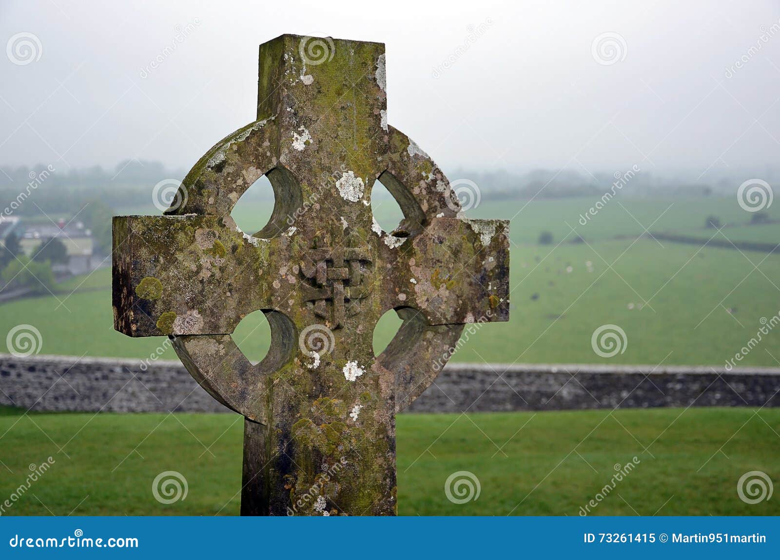Cross on the Graveyard and Nature Landscape Stock Image - Image of ...