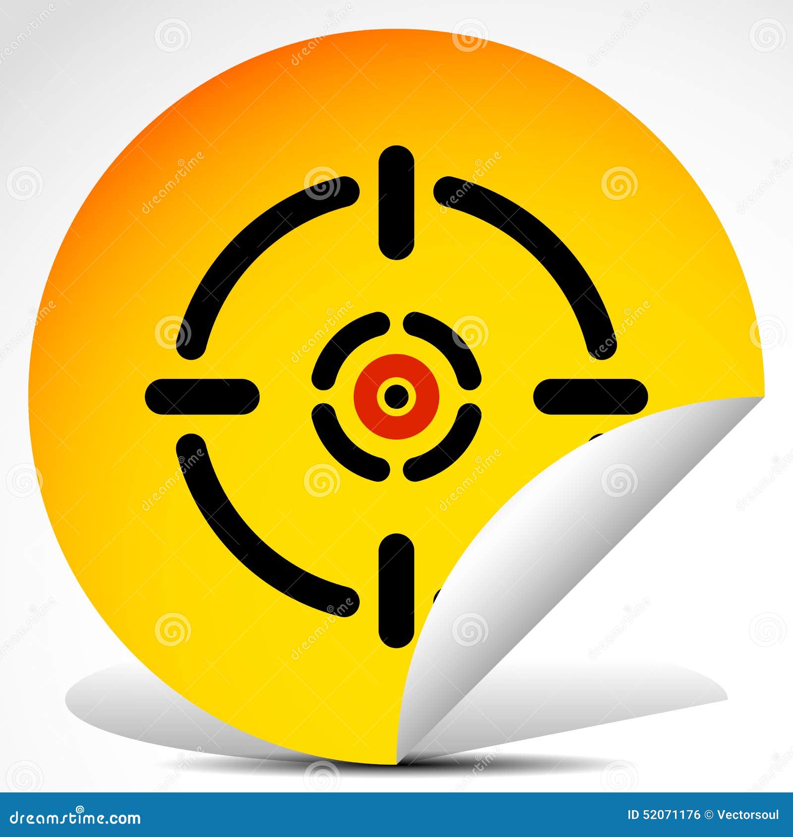 Target Mark, Crosshair, Reticle Icon With Red Dot Cartoon Vector ...