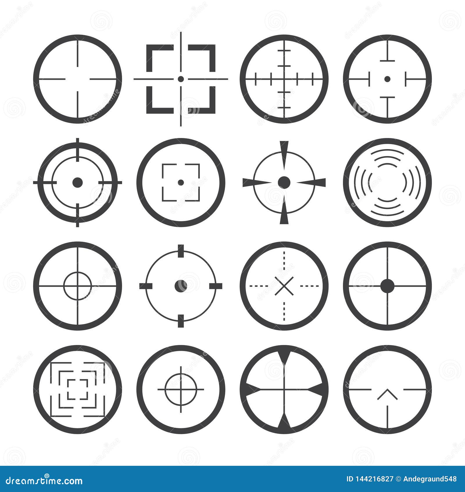 Cross Hairs Target Symbols Flat Icons Vector Set Stock Vector ... Cross Hairs Target Symbols Flat Icons Vector Set Stock Vector ...