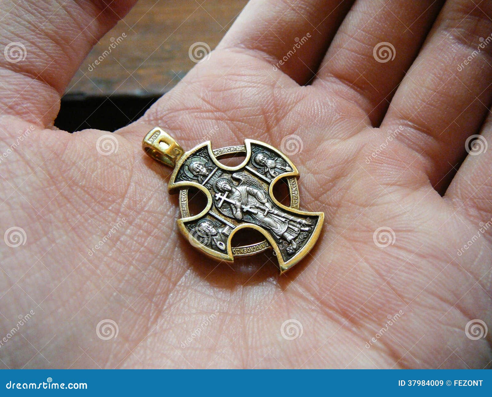 The cross in the hand stock image. Image of silver, heaven - 37984009