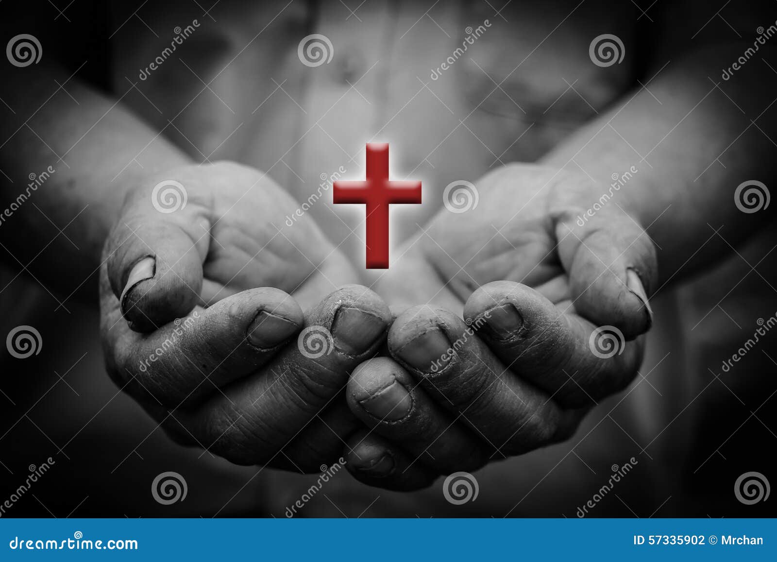 Cross in hand stock photo. Image of believer, closeup - 57335902