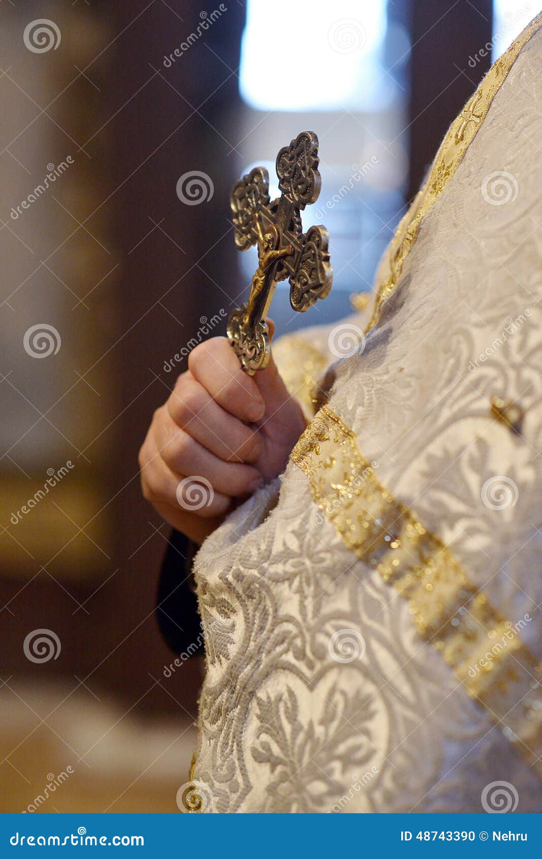Hand Of A Priest Worshiping Hindu God With Fire And Yagna Ritual By ...