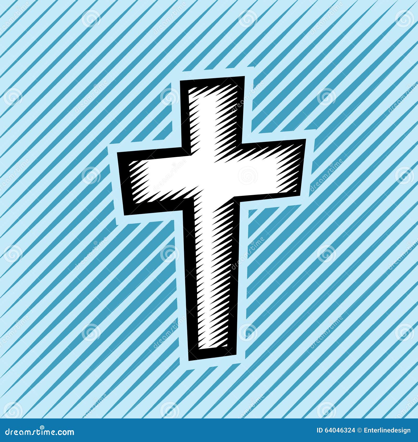 Cross Hatch Scratchboard Christian Cross Stock Vector - Illustration of ...