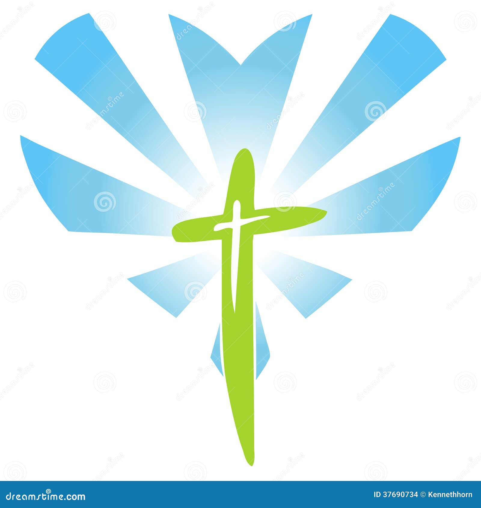 Cross with Heart Shaped Rays of Light Stock Vector - Illustration of ...