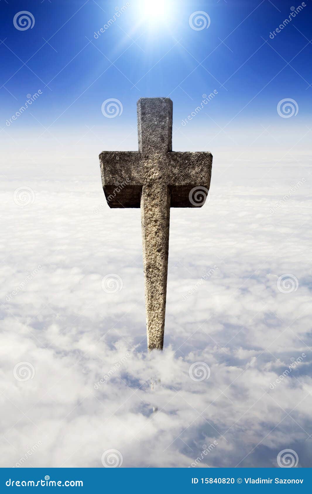 Cross in the heavens stock photo. Image of church, faith - 15840820