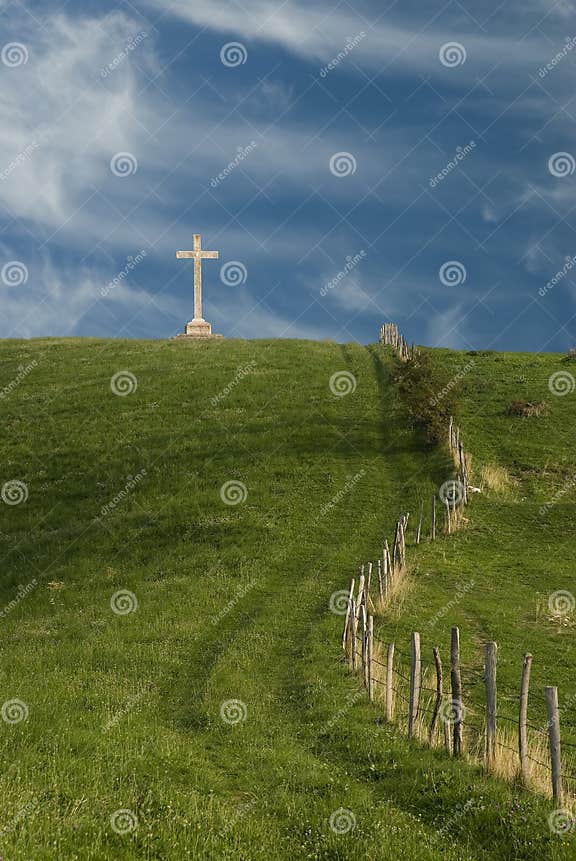 Cross on the hill stock photo. Image of post, spiritual - 1228882