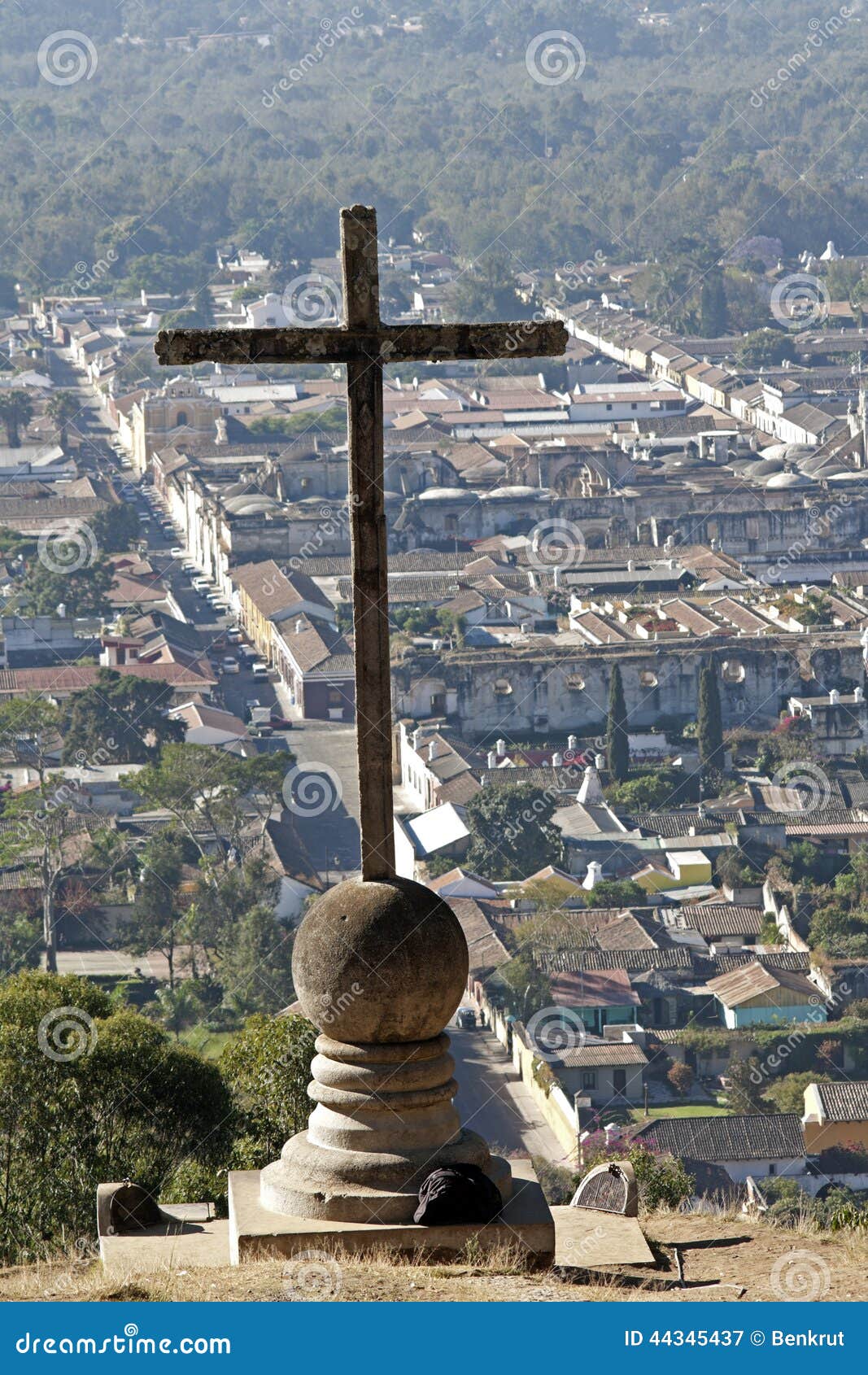 Cross on the Hill in Antigua Stock Image - Image of cross, mist: 44345437