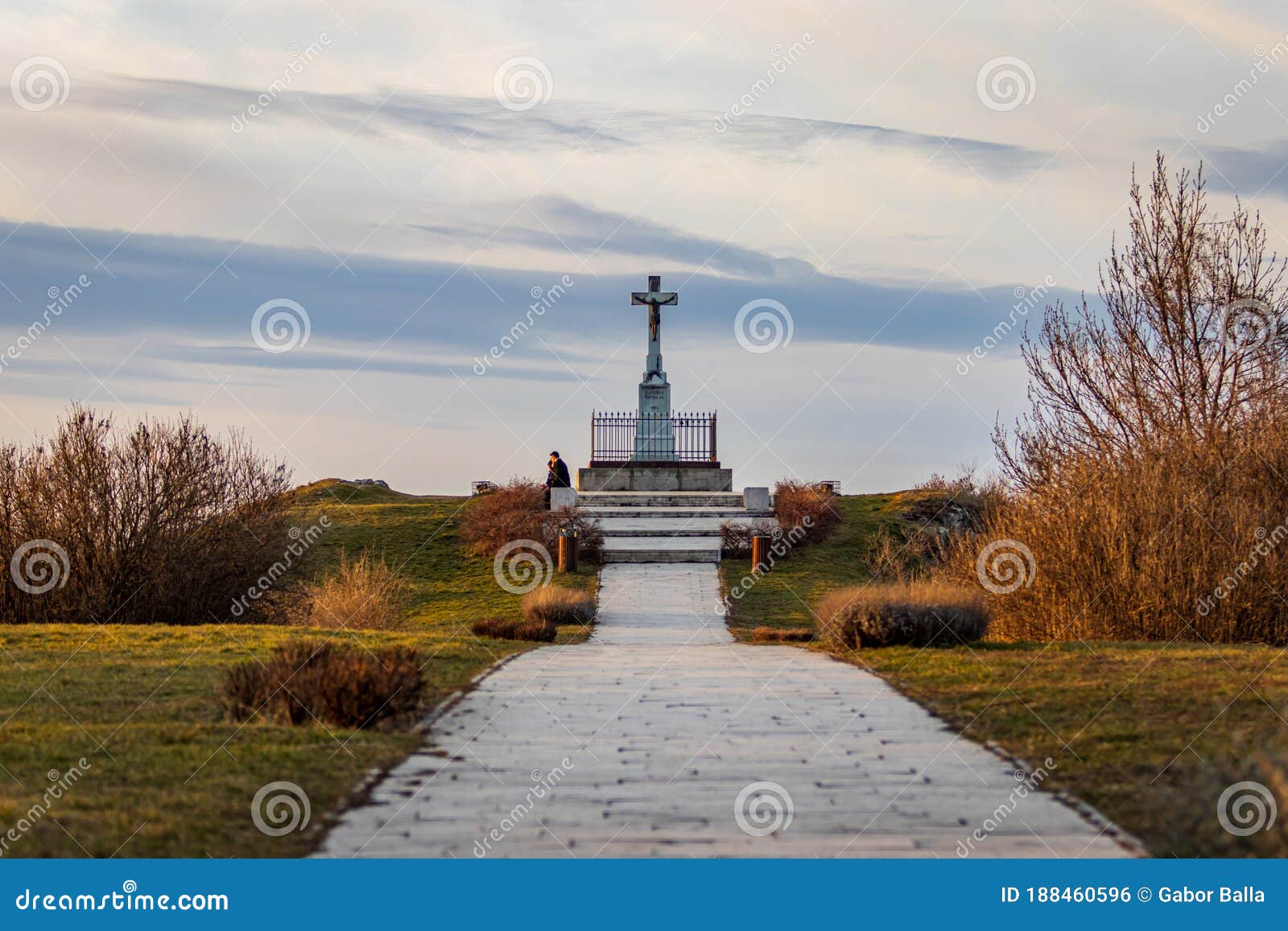 Cross on a hill stock photo. Image of cross, pray, religious - 188460596
