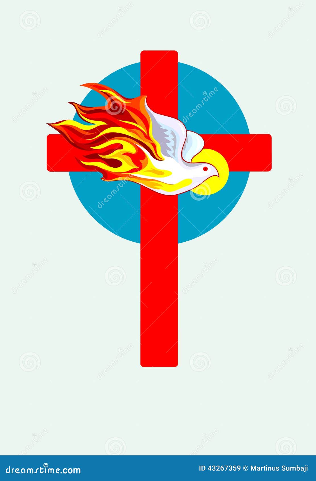 Cross and Holy spirit stock vector. Illustration of bird - 43267359