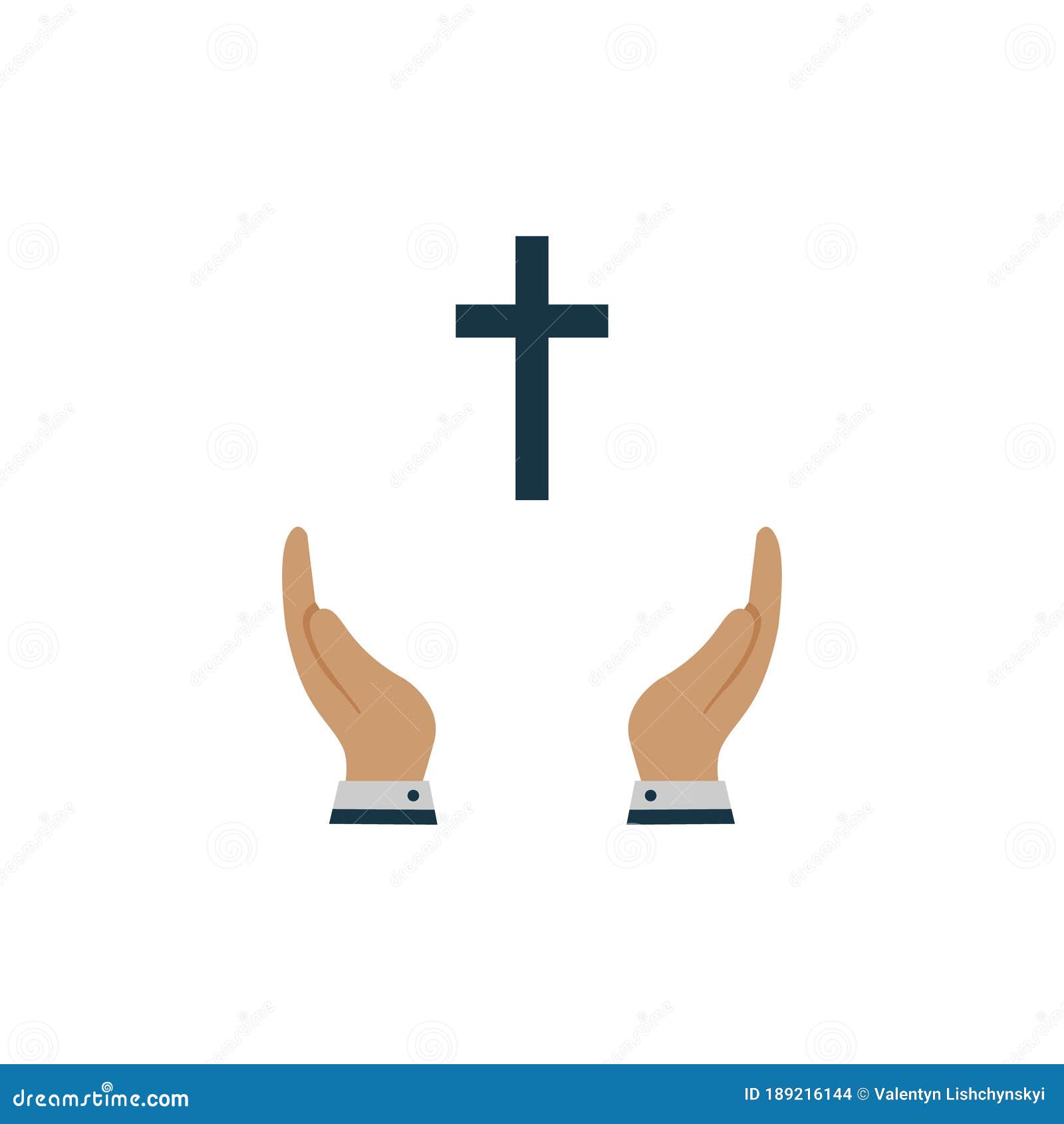 Cross Icon in Hand. Vector Symbol in Flat Design Stock Vector ...