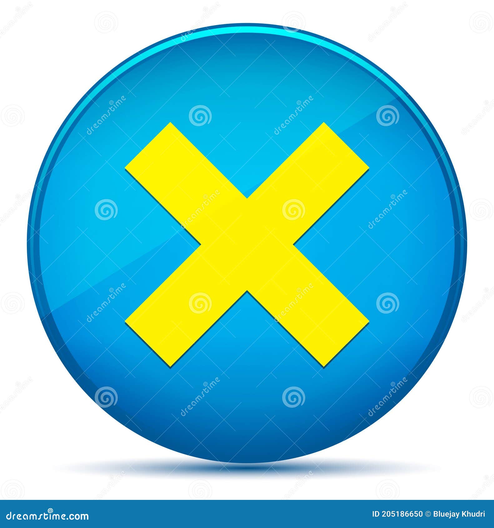 Cross Icon Modern Flat Cyan Blue Round Button Stock Illustration ...
