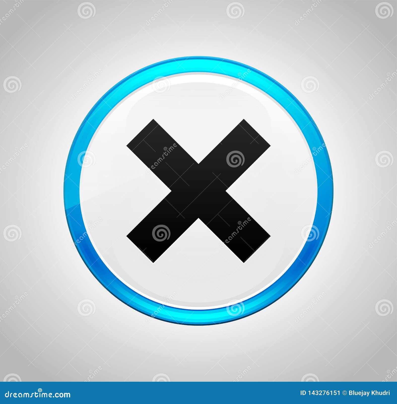 Cross Icon Round Blue Push Button Stock Illustration - Illustration of ...