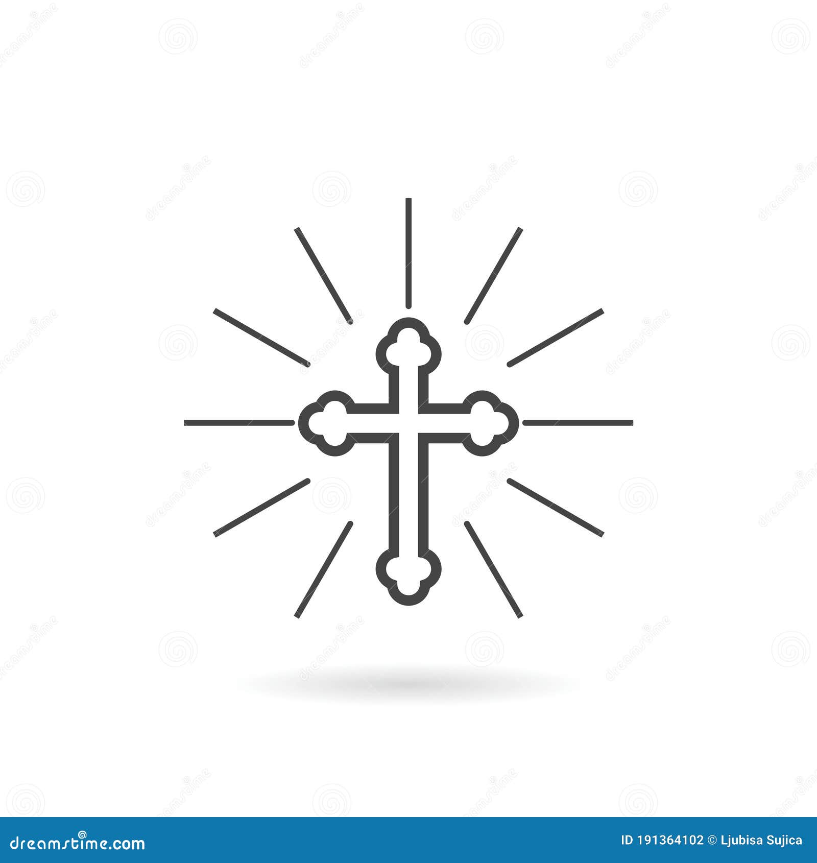 Cross icon with shadow stock vector. Illustration of label - 191364102