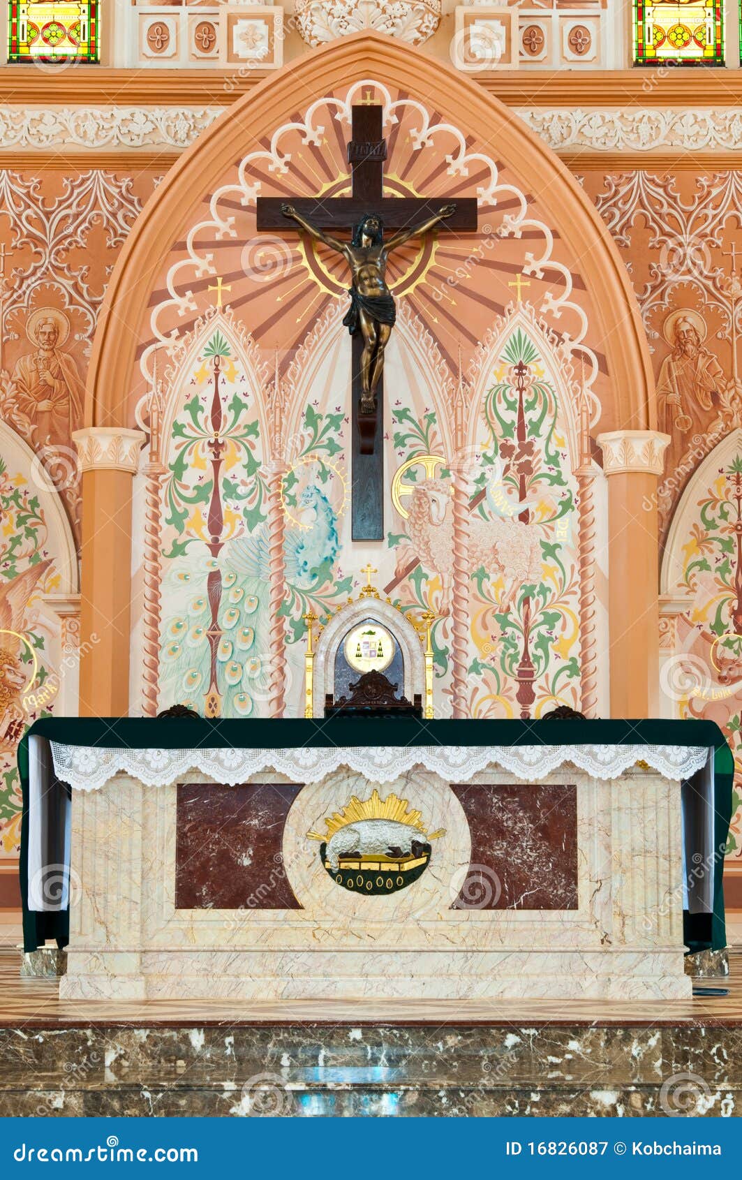 Cross inside the church stock image. Image of honor, chapel - 16826087