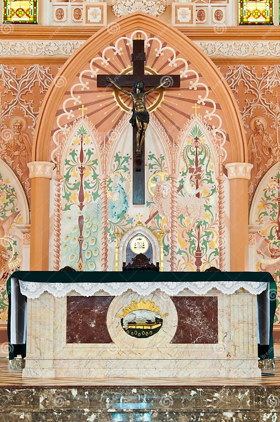 Cross inside the church stock image. Image of honor, chapel - 16826087