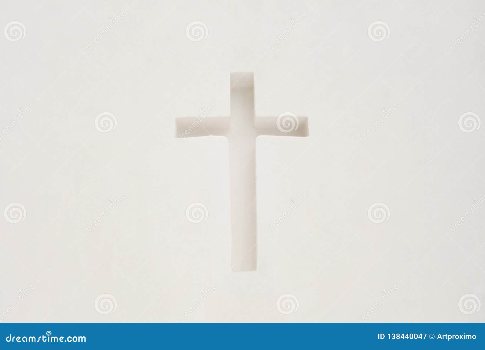 Cross in a White Wall. Religious Symbol Stock Image - Image of ...