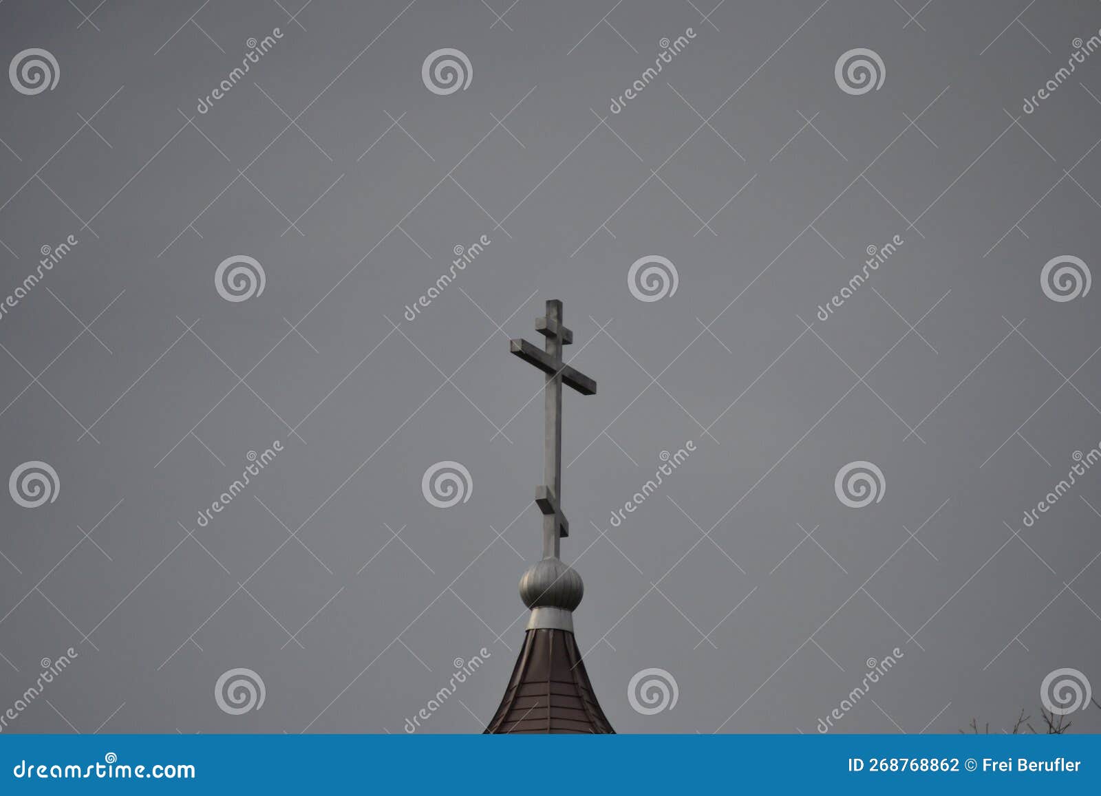 The Cross on an Iron Church Tower in Daylight Stock Photo - Image of ...