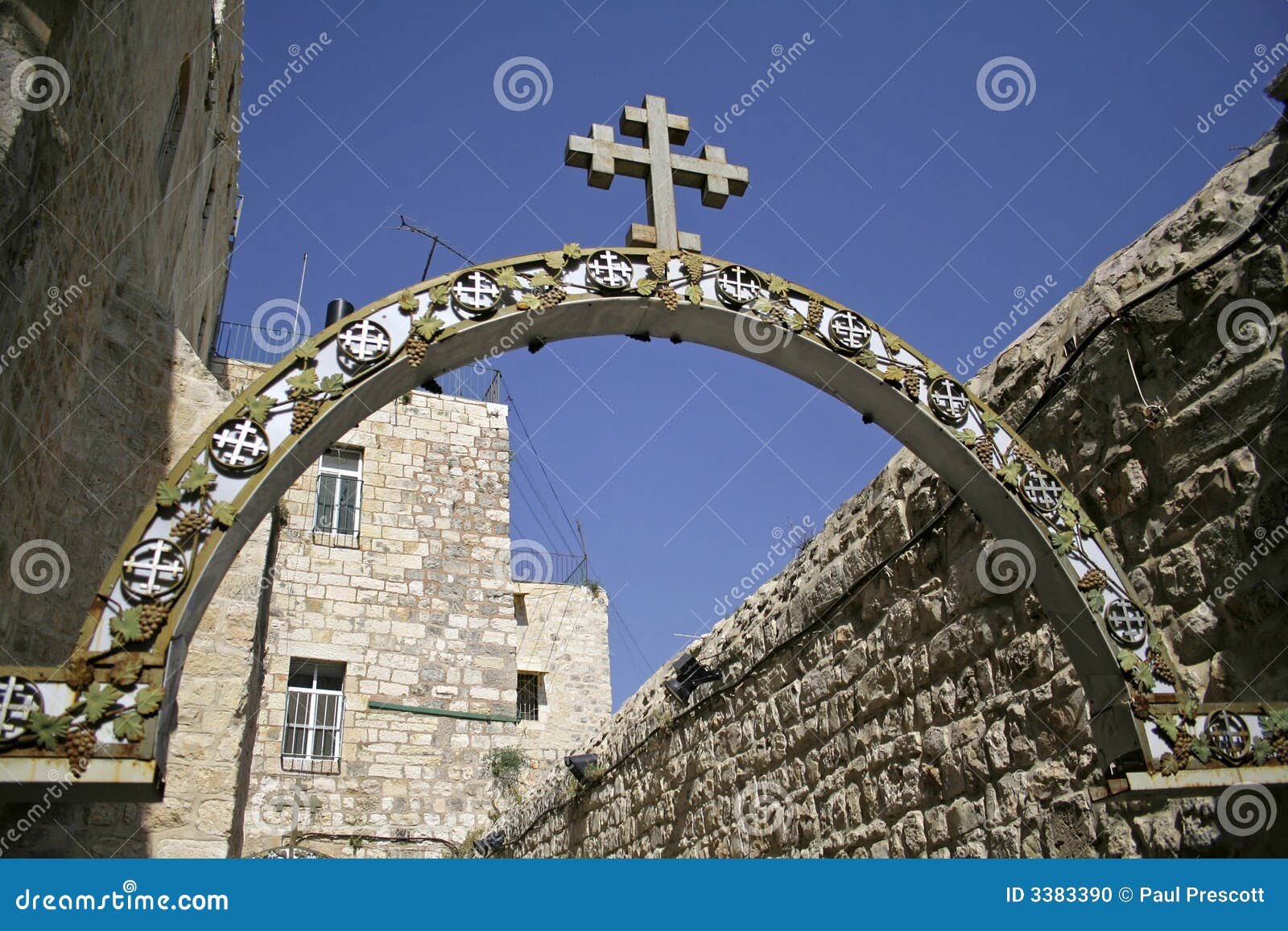Cross of jerusalem church stock photo. Image of architecture - 3383390