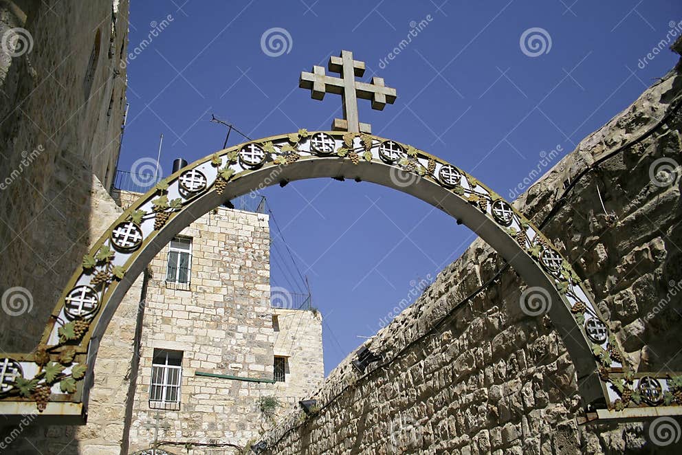 Cross of jerusalem church stock photo. Image of architecture - 3383390