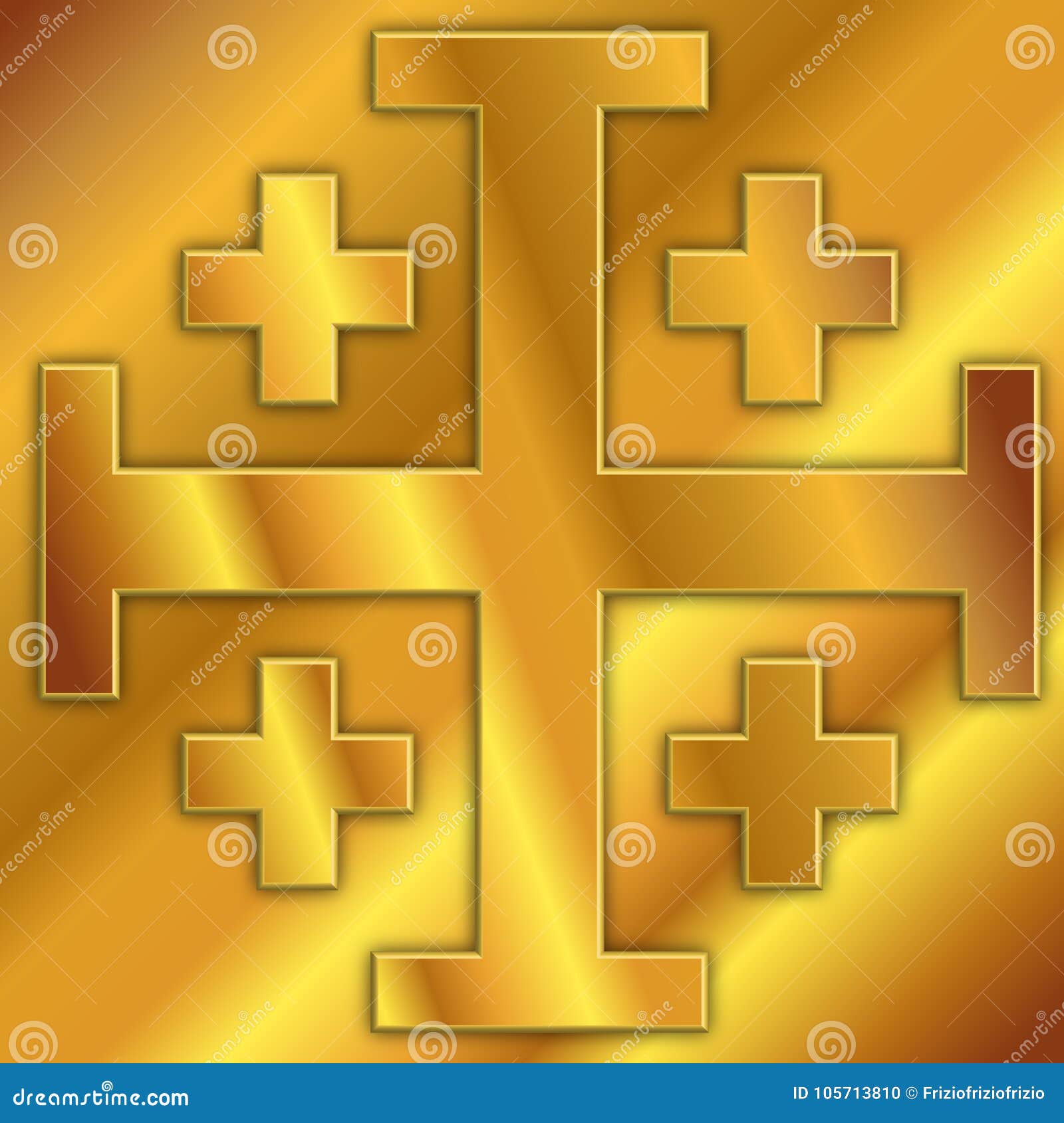 Cross of Jerusalem, Coat of Arms, Vector Graphic Design, Illustration ...