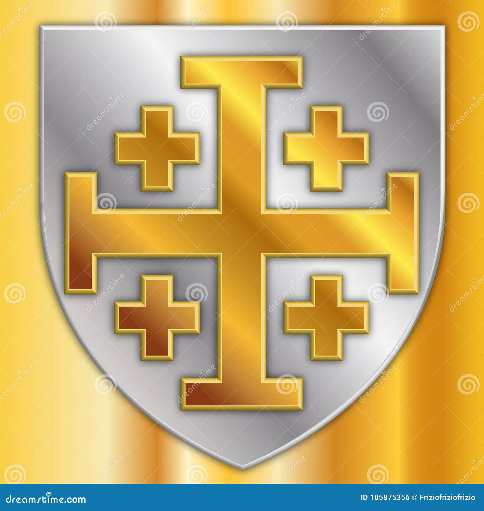 Cross Of Jerusalem, Coat Of Arms, Vector Graphic Design, Illustration ...