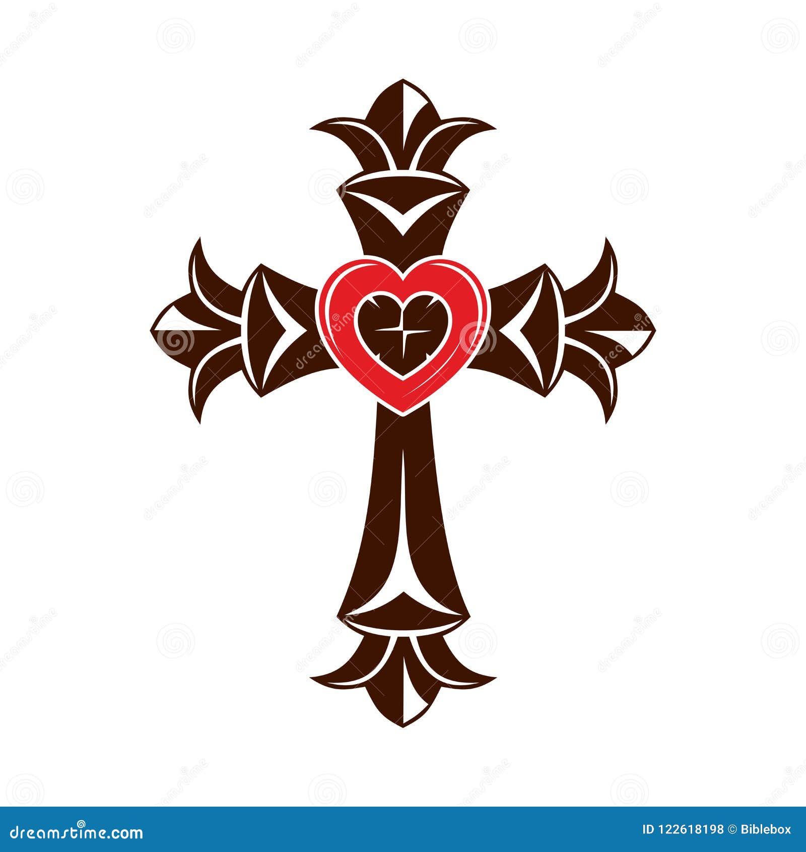 The Cross of Jesus Christ and the Heart. Stock Vector - Illustration of ...