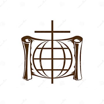 The Cross of Jesus Christ and the Scroll of the Holy Scripture Stock ...