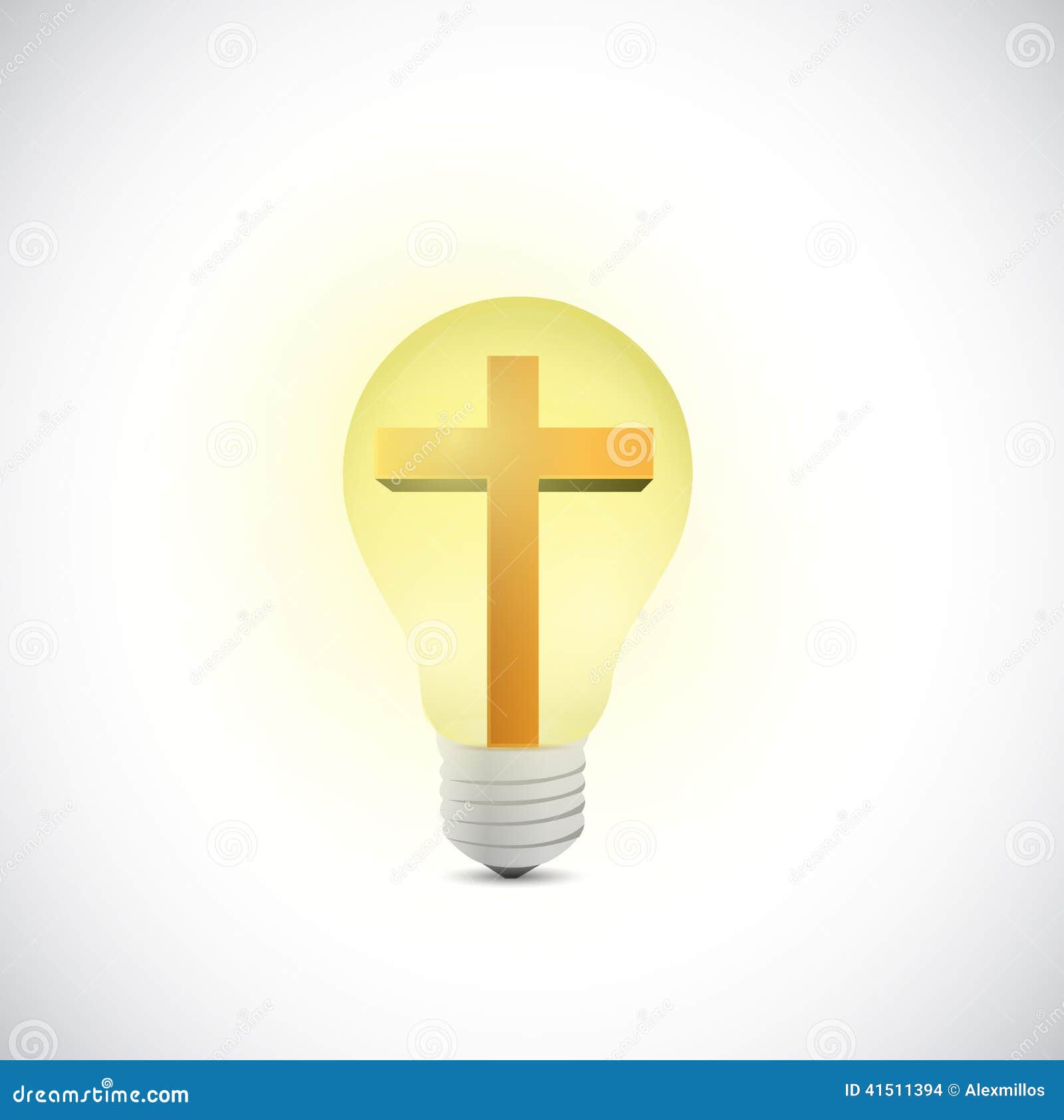 Cross and Light Bulb Illustration Design Stock Illustration ...