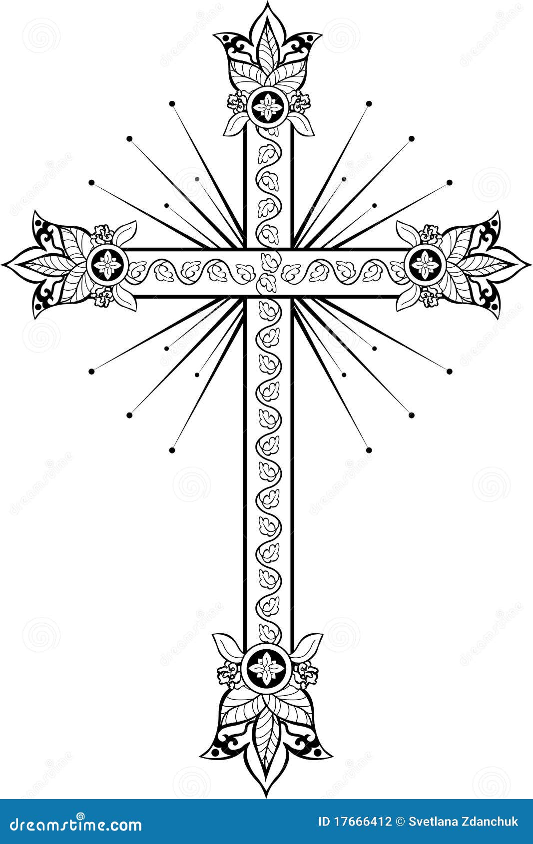 The Cross with Light. Doodle Graphic. Stock Vector - Illustration of ...