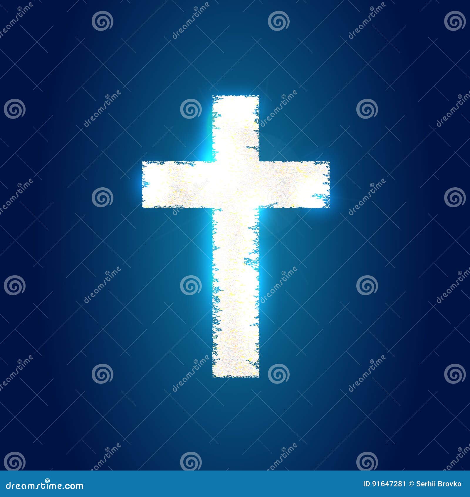 Cross Of Light, Shiny Cross With Golden Frame Symbol Of Christianity ...